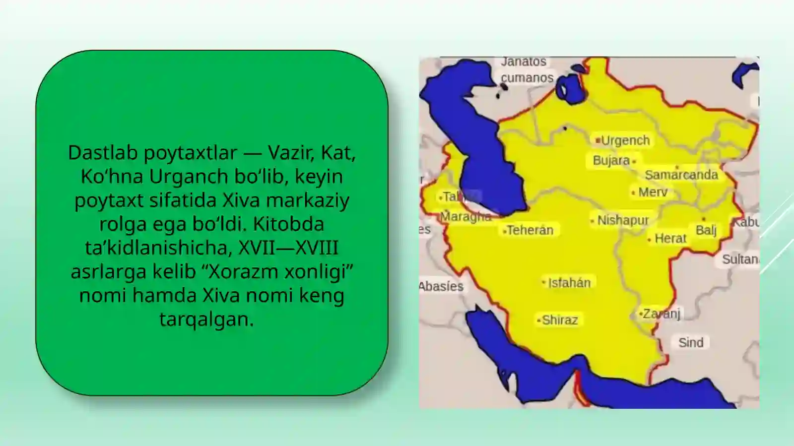 Xiva xonligining tashkil topishi va siyosiy hayoti (XVI –XIX asrning ...