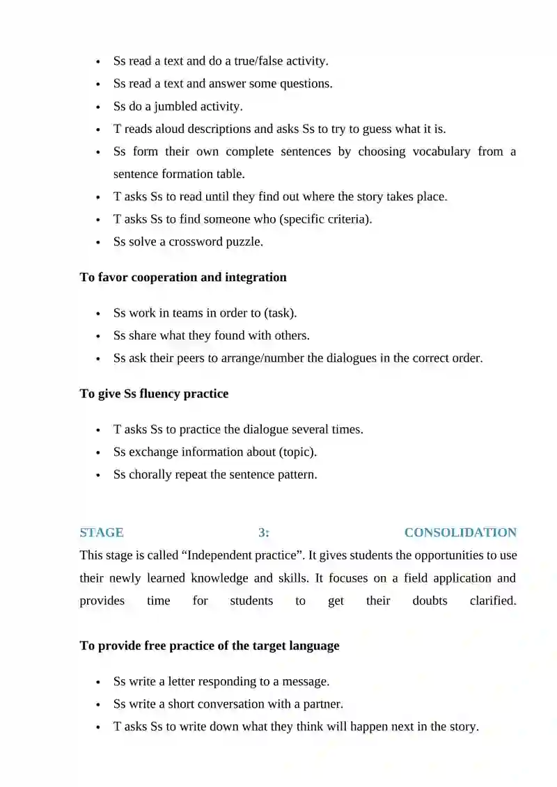 Lesson Plan Stages