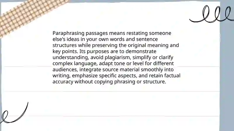 Summarizing paraphrasing passages