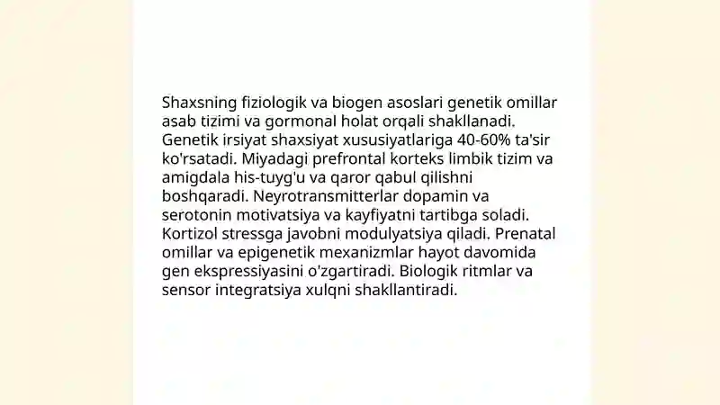 Shaxs va uning tuzilishi