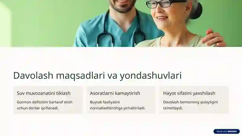 Qandsiz diabetni davolash uchun dorilar