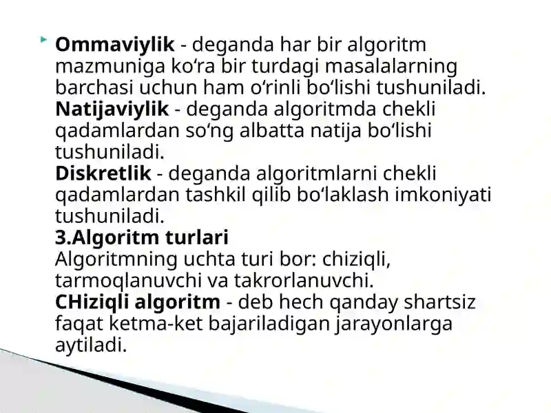 Algoritmlash usullari