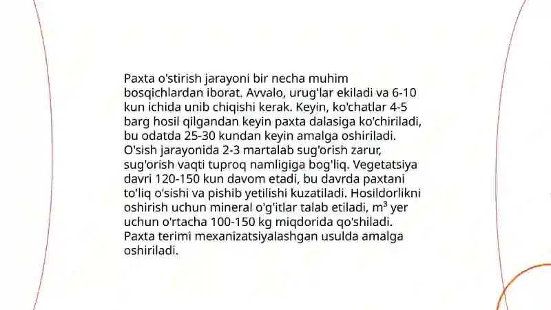 Paxta haqida umumiy malumot