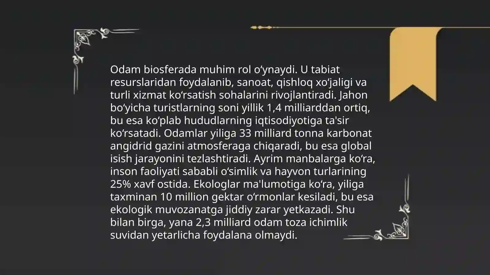 Ekologiya. Odam biosferasi. Odam ekologik adaptip tiplari