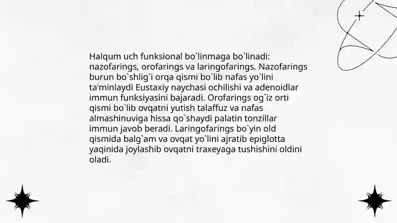 Halqum funksional va topografik anatomiyasi