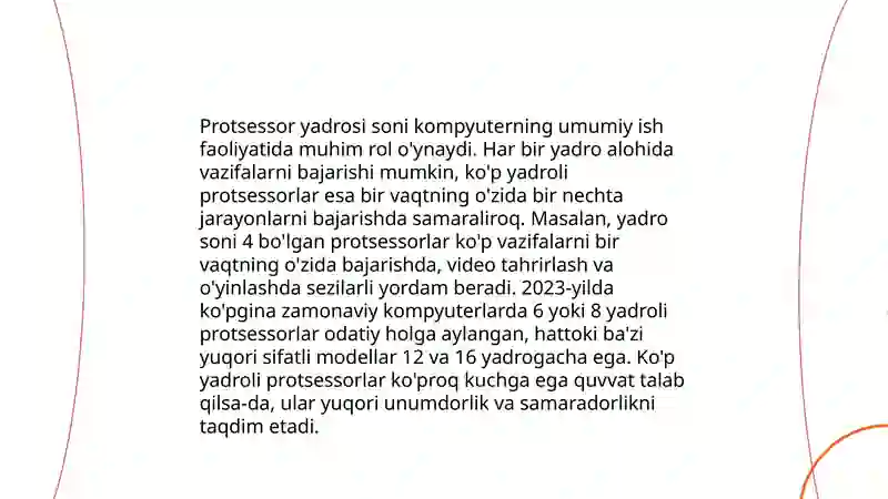 Protsessorlar turlari va tasniflari
