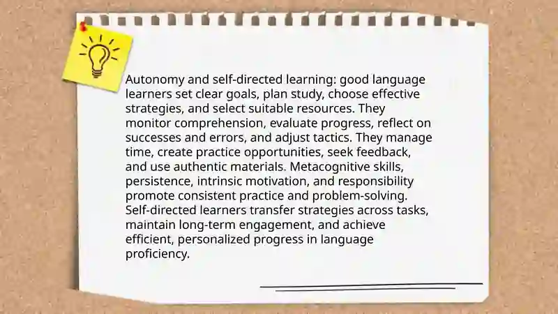 The characteristics of good language learners