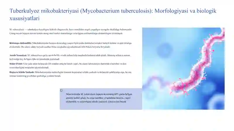 Tuberkulyoz etiologiyasi va mikobakteriyalarning dori vositalariga ...