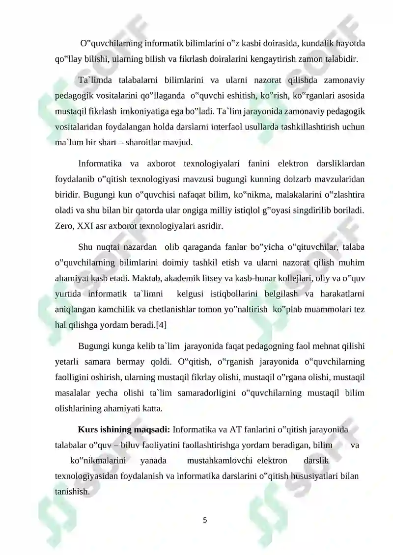 Elektron darslik yaratish uchun tizim