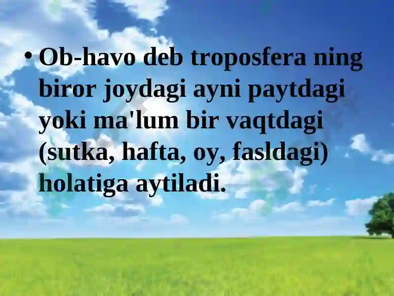 Ob-havo va iqlim