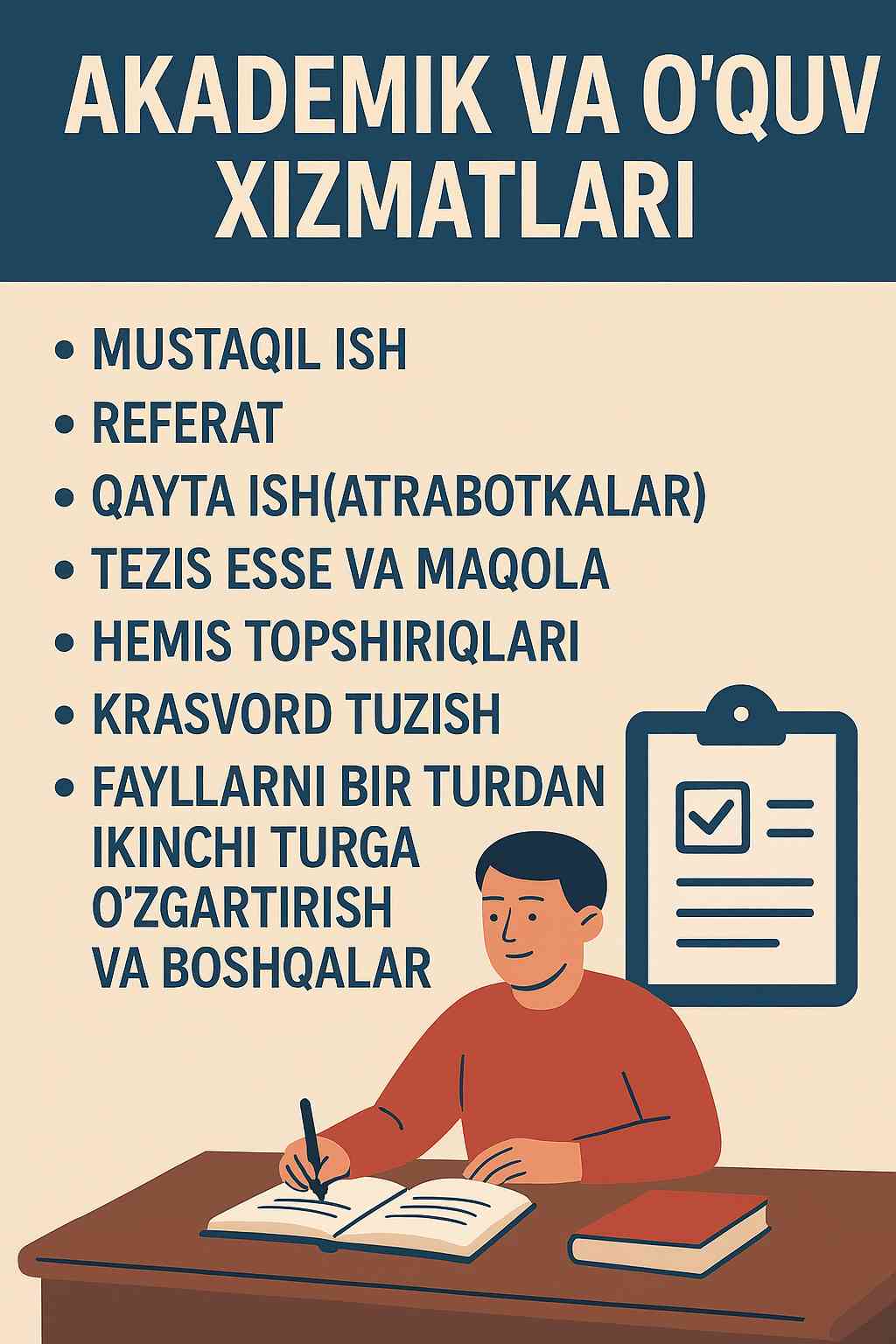 Verb Conjugation Table in Uzbek Language